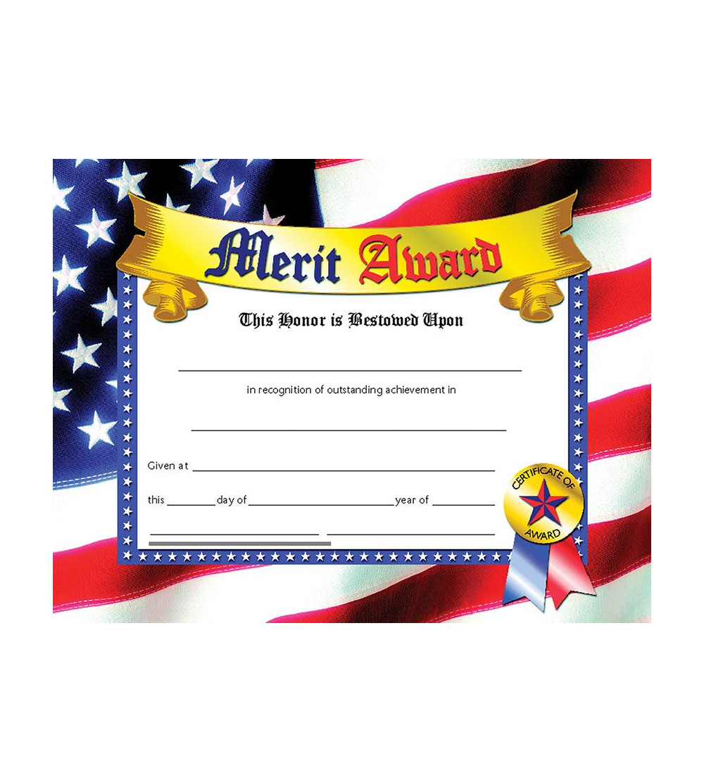 Merit Award Certificate Flipside Products HVA607