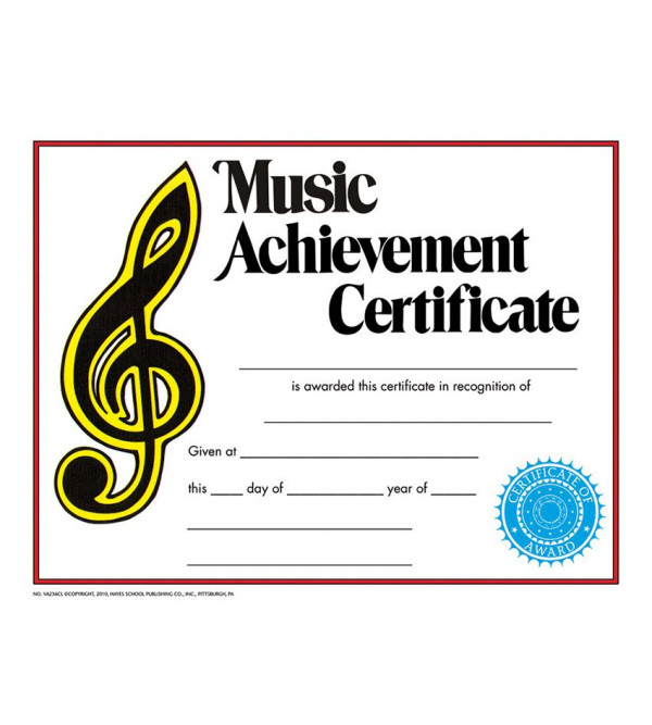 Music Achievement Certificate Flipside Products HVA236CL music-achievement-certificate-flipside-products-hva236cl