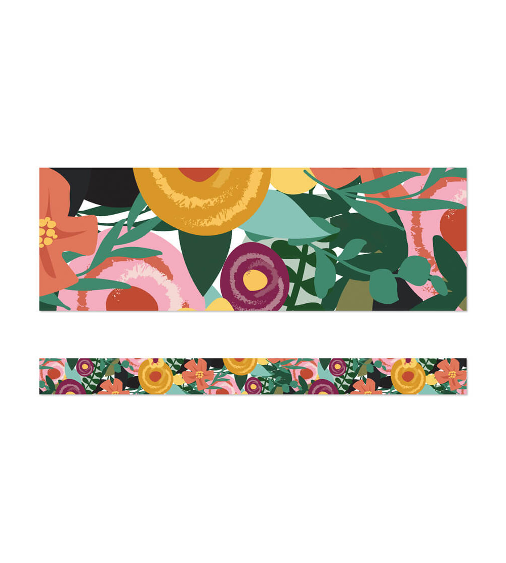 Floral Garden Straight Bulletin Board Borders